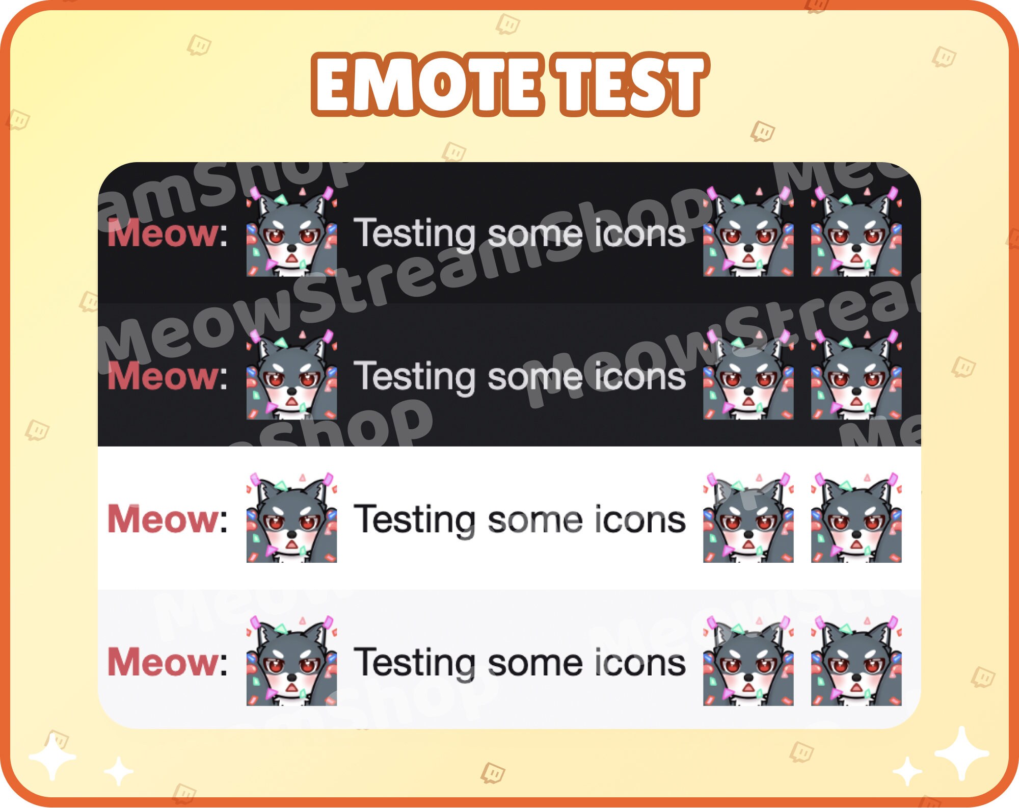 Twitch Emote / Cute Grey Wolf Hype, Happy, Confetti, Cheer Emotes ...