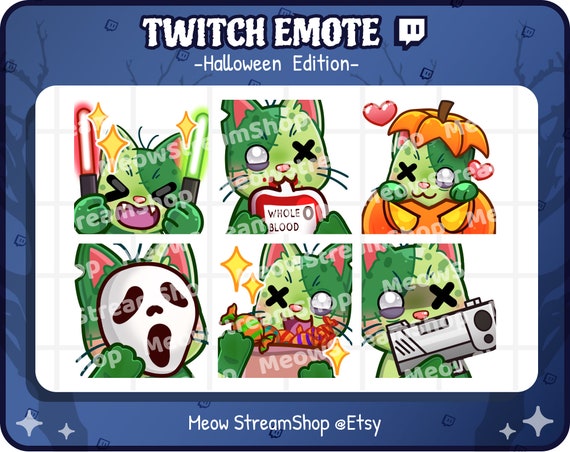 Twitch Emote / Cute Zombie Cat Emotes Pack 4 hype Sip - Etsy