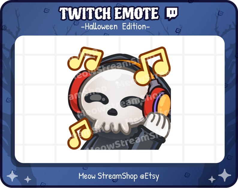 Twitch Emote / Cute Grim Reaper JAM Jamming Music Dance - Etsy