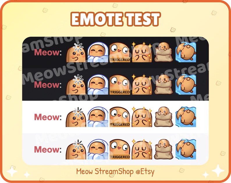 Twitch Emote / Cute Potato Emotes Pack #4 (buffering, Comfy, Triggered ...