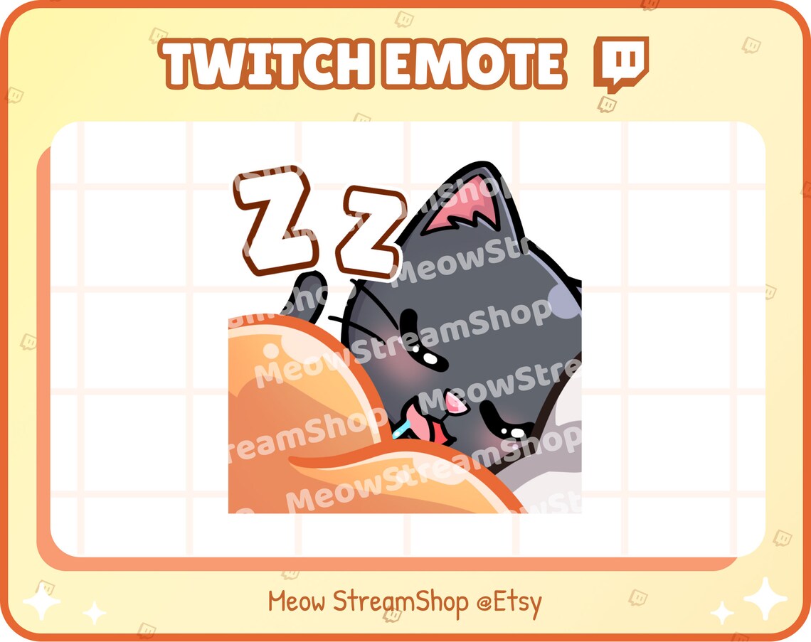 Twitch Emote / Cute Black Cat Sleep, Rest, Sleepy, Blanket Emotes ...