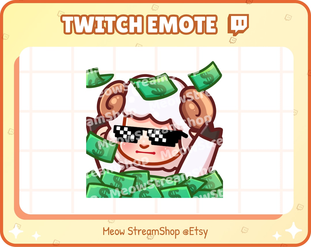 Twitch Emote / Cute Sheep Money, Rich, Donate, Win, Cool, Jackpot ...