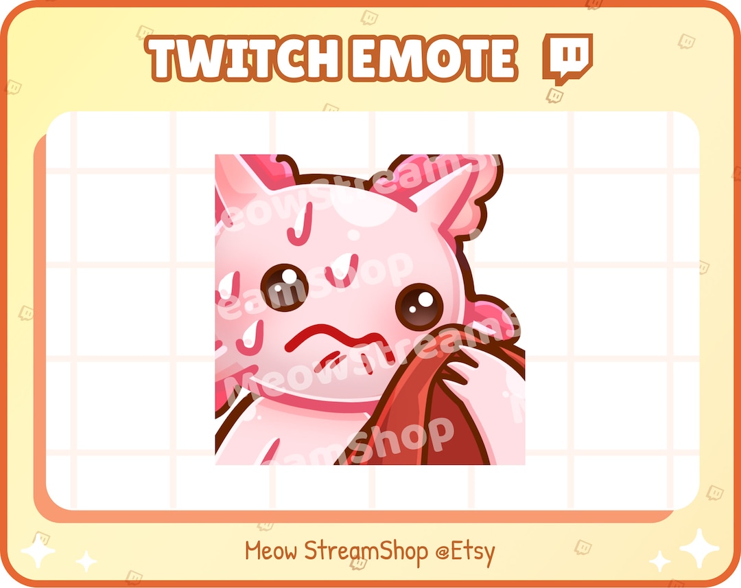Buy Twitch Emote / Cute Axolotl Sweating Emote / Cute Axolotl Online in ...