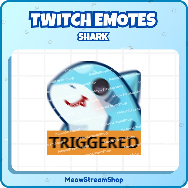 Twitch Emote / Cute Shark Triggered Meme / Kawaii Sharks Chibi, Baby ...