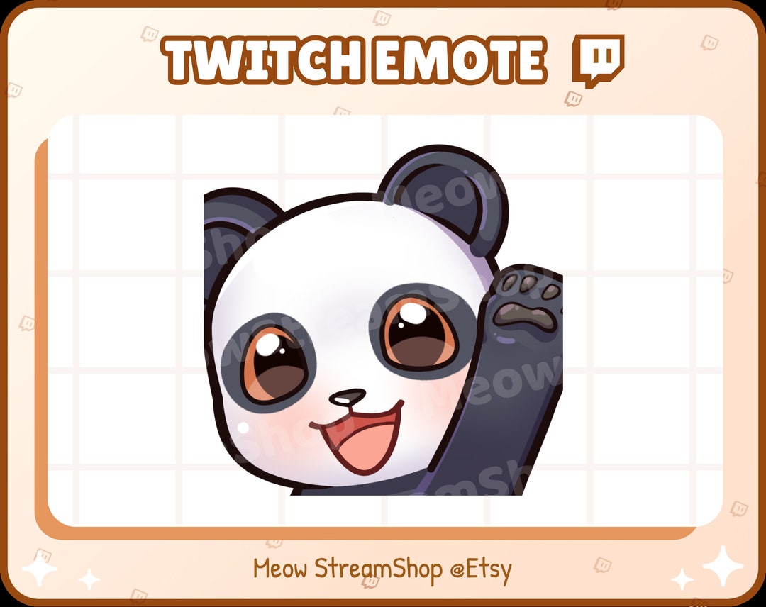 Twitch Emote / Panda Hi, Hello Emoji for Streamer / Cute Kawaii Panda Sub Emoji - Etsy