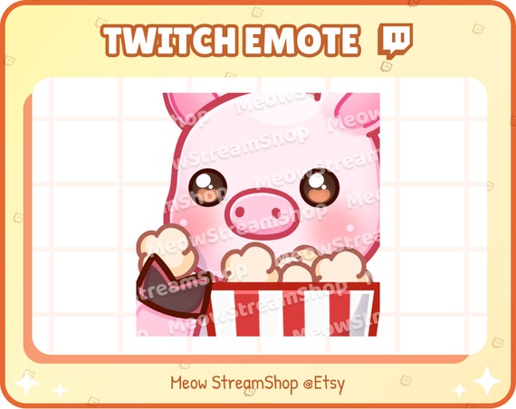 Twitch Emote / Cute Pig Popcorn Nom Nom Eat Watch Emotes / | Etsy