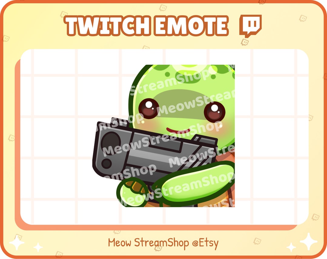 Twitch Emote / Cute Tortoise Gun, Angry Emotes / Kawaii Turtle, Reptile ...
