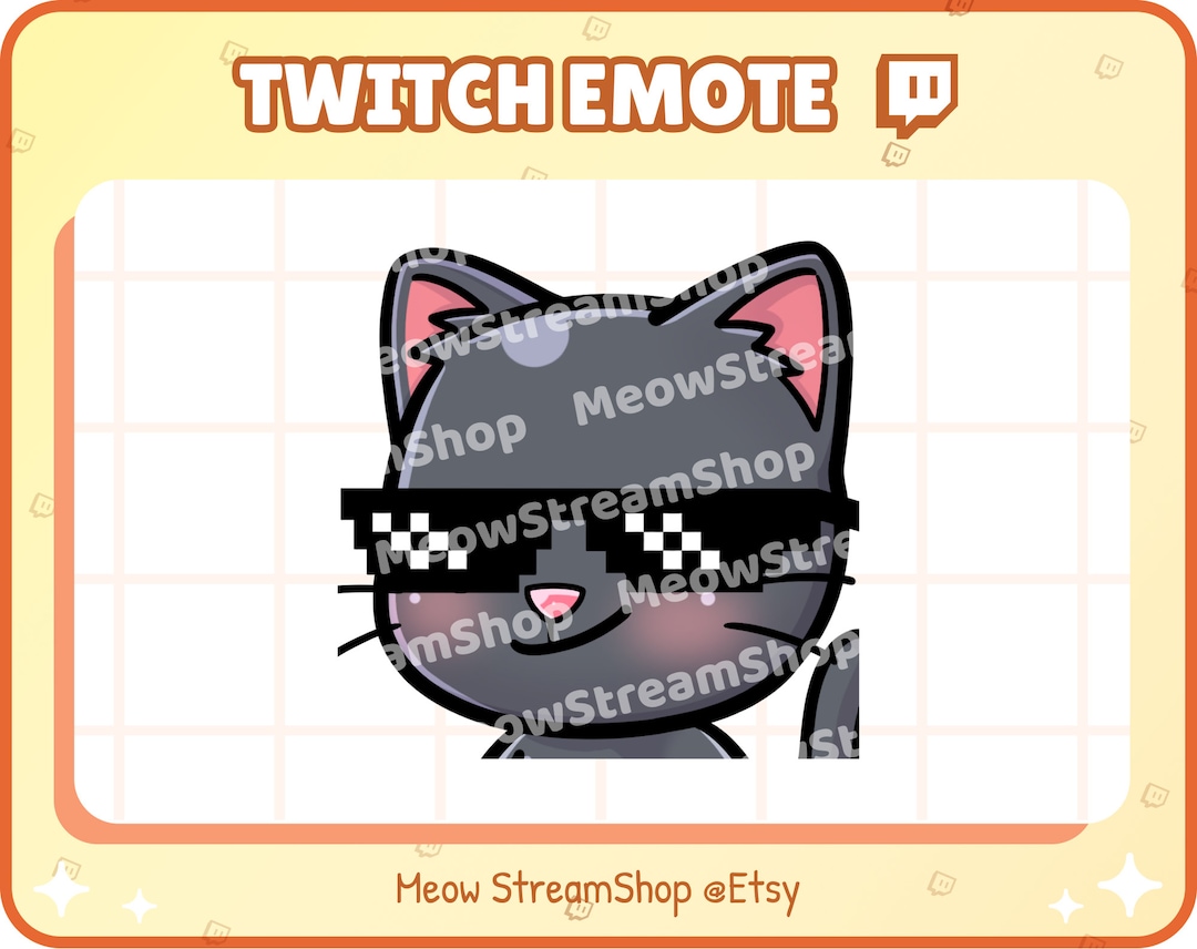Twitch Emote / Cute Black Cat Cool, EZ, GG, Cig, Cigarette, Thumb up ...