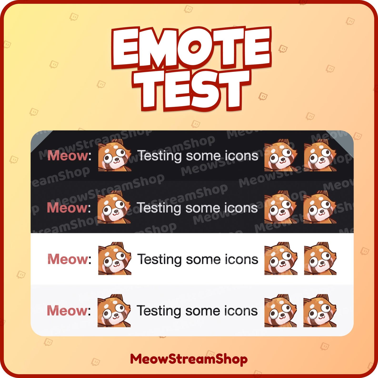 Twitch Emote / Cute Red Panda Derp Emotes / Cute Chibi Red Panda ...