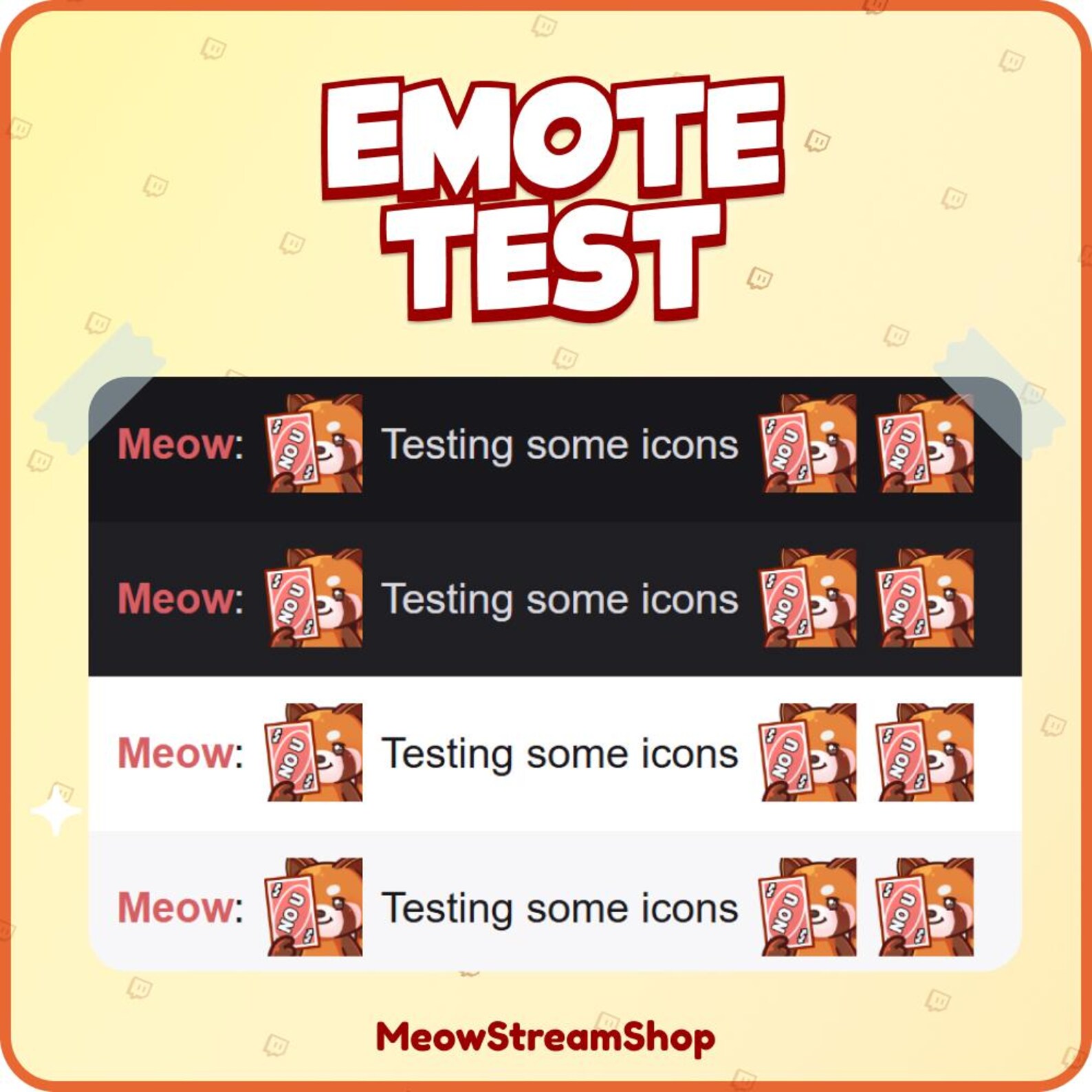 Red Panda NO U Uno Card Twitch Emote – Cute Twitch Emote PNG | Discord ...