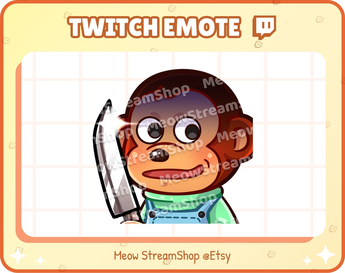 Twitch Emote / Awkward Monkey Meme Knife Yandere Psycho - Etsy