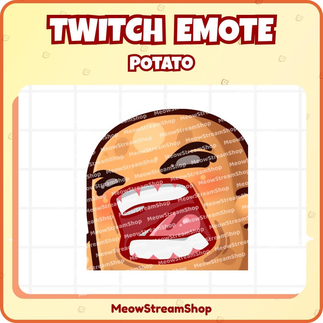 Twitch Emote / Cute Potato Let's Go, LFG, Scream Emotes / Kawaii Potat ...