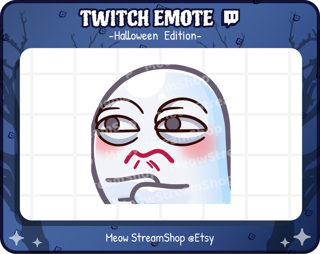 Twitch Emote / Cute Ghost Hmm, SUS, Think Emote / Kawaii Spooky Ghost ...