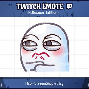 Twitch Emote / Cute Ghost Hmm, SUS, Think Emote / Kawaii Spooky Ghost ...