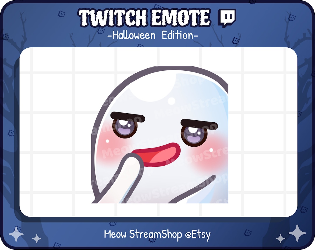 Twitch Emote / Cute Ghost Smug, Evil, Smirk, Naughty Emote / Kawaii ...