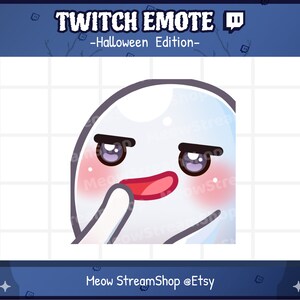 Twitch Emote / Cute Ghost Smug, Evil, Smirk, Naughty Emote / Kawaii ...