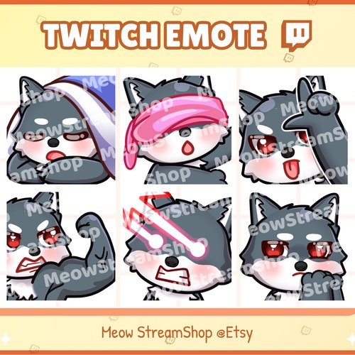 Twitch Emote / Cute Grey Wolf Mega Pack 1 Emotes 24 Emotes - Etsy