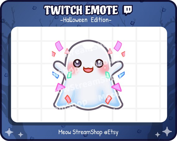 Twitch Emote / Cute Ghost Hype Happy Confetti Emote / Kawaii | Etsy