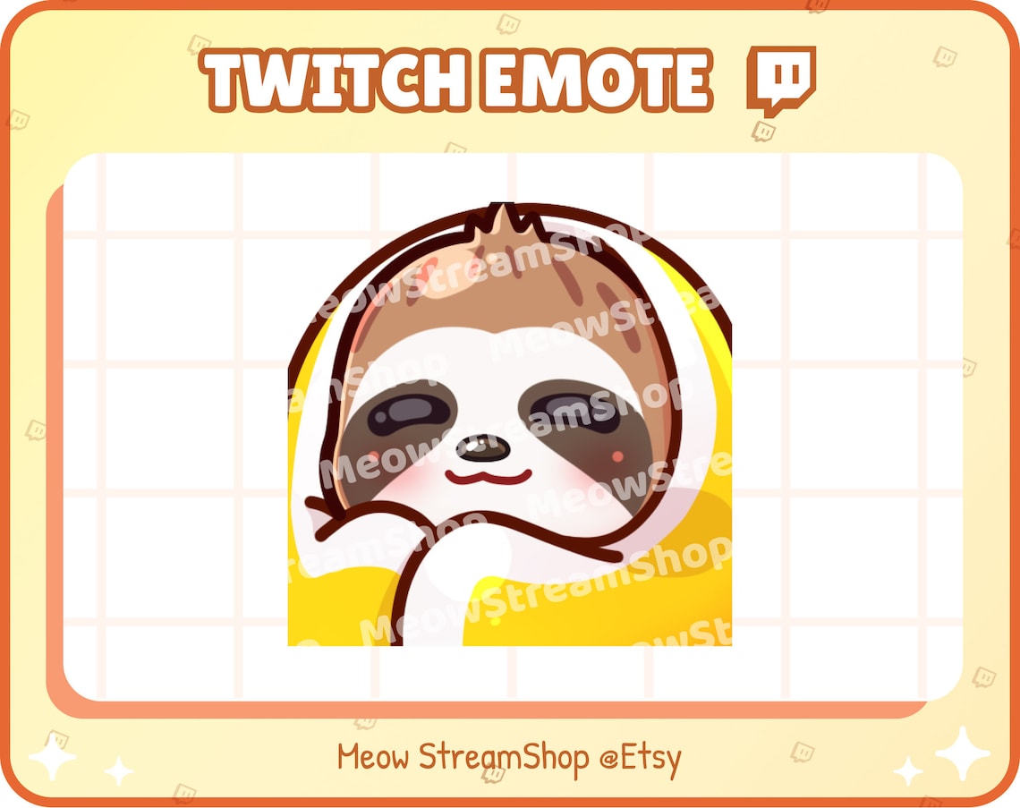 Twitch Emote / Cute Sloth Cozy Blanket Comfy Emotes / Kawaii - Etsy