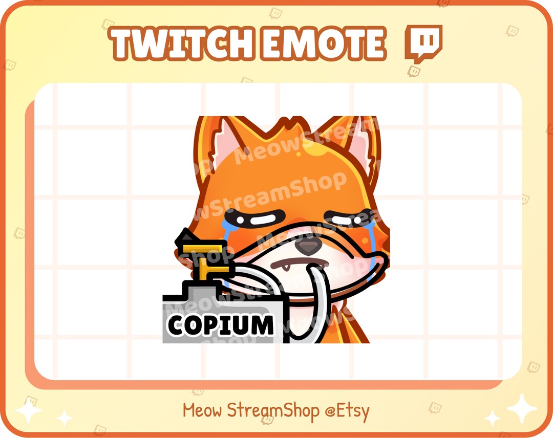 Twitch Emote / Cute Fox Copium Emotes / Kawaii Fox Chibi Sub Emoji ...