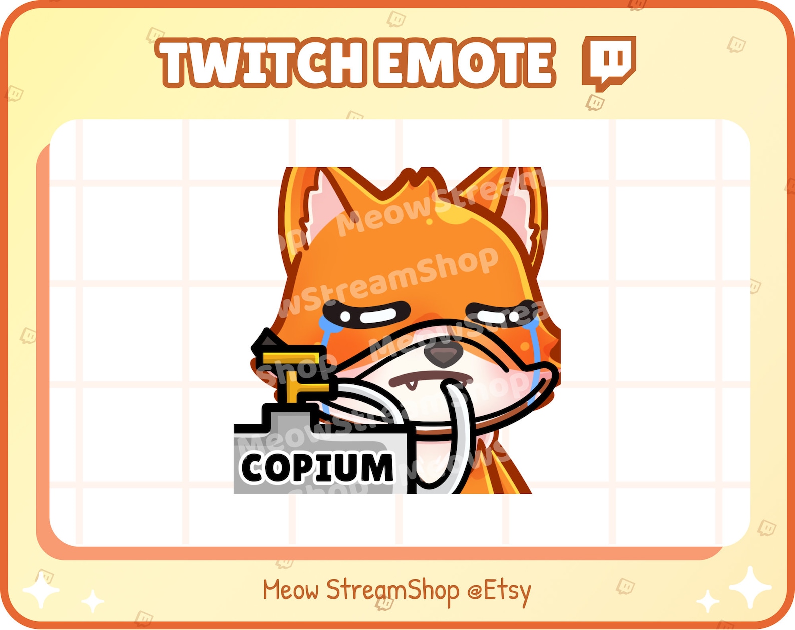 Twitch Emote / Cute Fox Copium Emotes / Kawaii Fox Chibi Sub Emoji - Etsy