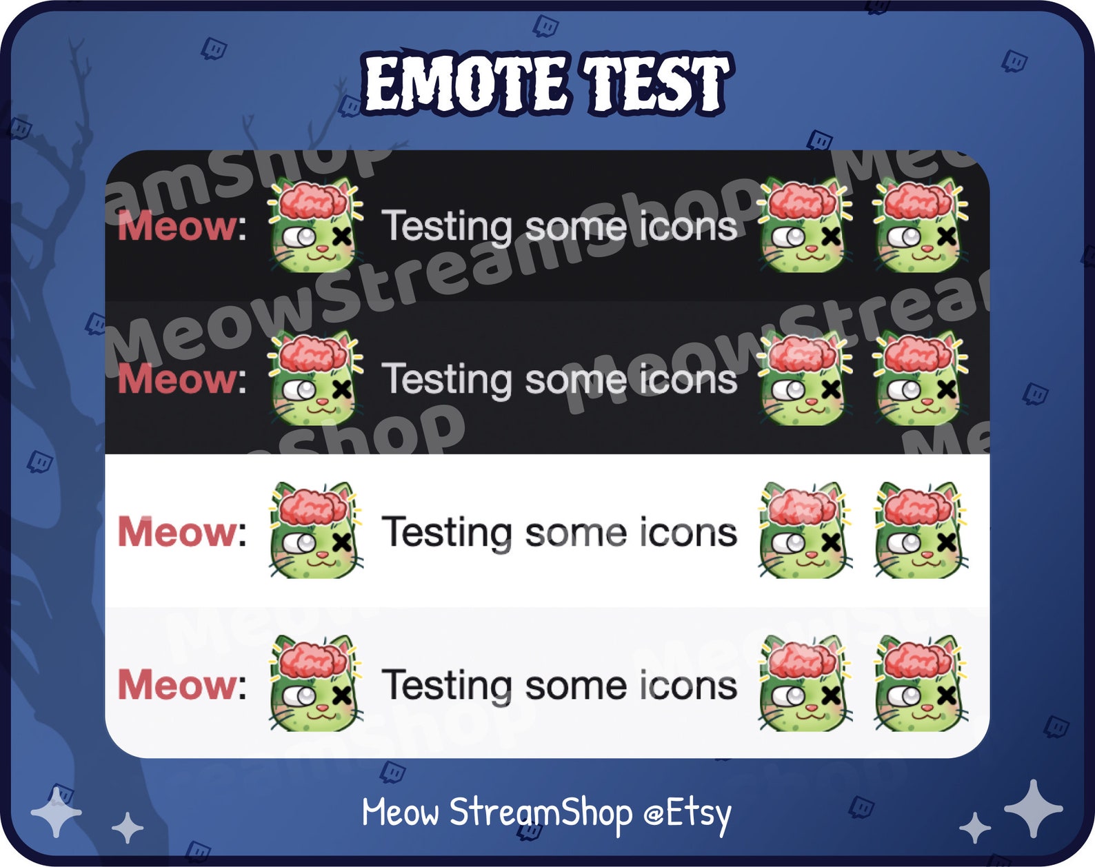 Twitch Emote / Cute Zombie Cat Neuron Activated Brain Smart - Etsy