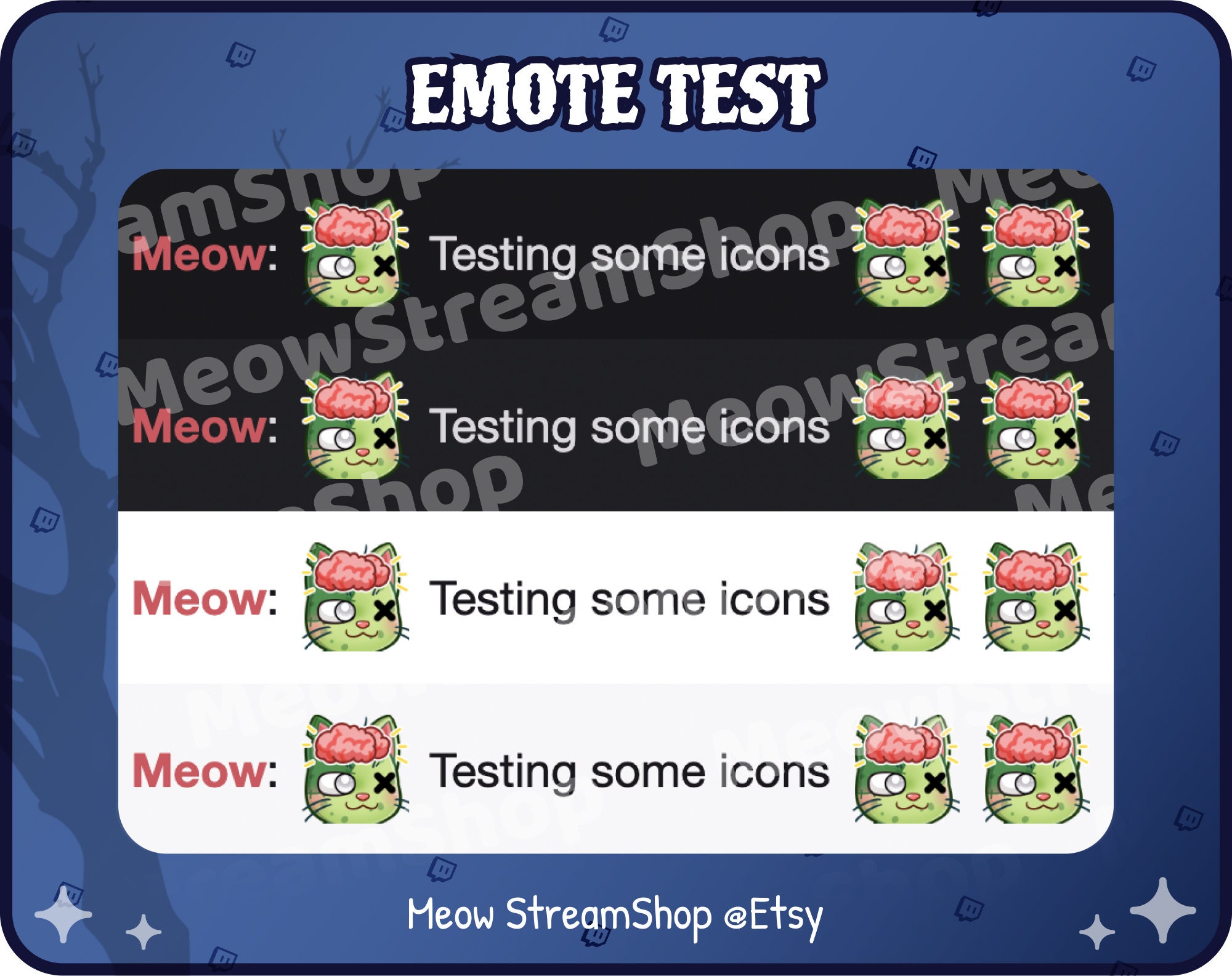 Twitch Emote / Cute Zombie Cat Neuron Activated, Brain, Smart, 200IQ ...