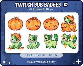 Spooky Cat Skull Sub/bit Badges Twitch Discord for - Etsy