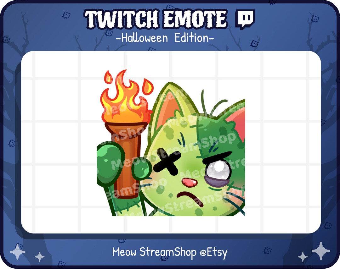 Twitch Emote / Cute Zombie Cat Riot, Torch, Rage, Mad, Angry Emotes ...