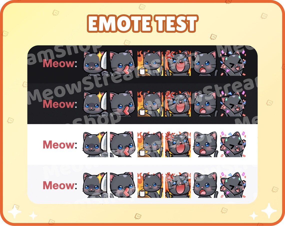 Twitch Emote / Cute Black Cat Emotes Pack 2 knife POG This - Etsy