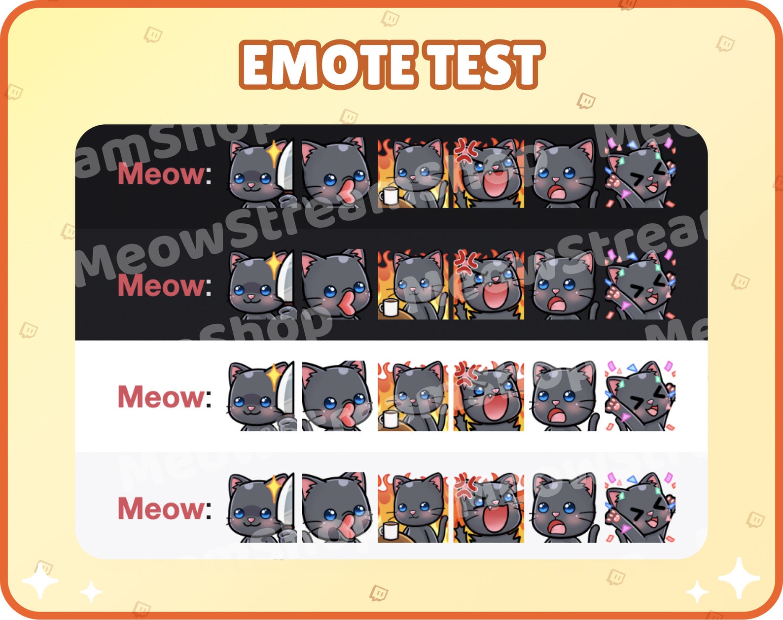 Twitch Emote / Lindo Gato Negro Emotes Pack 2 cuchillo POG - Etsy España