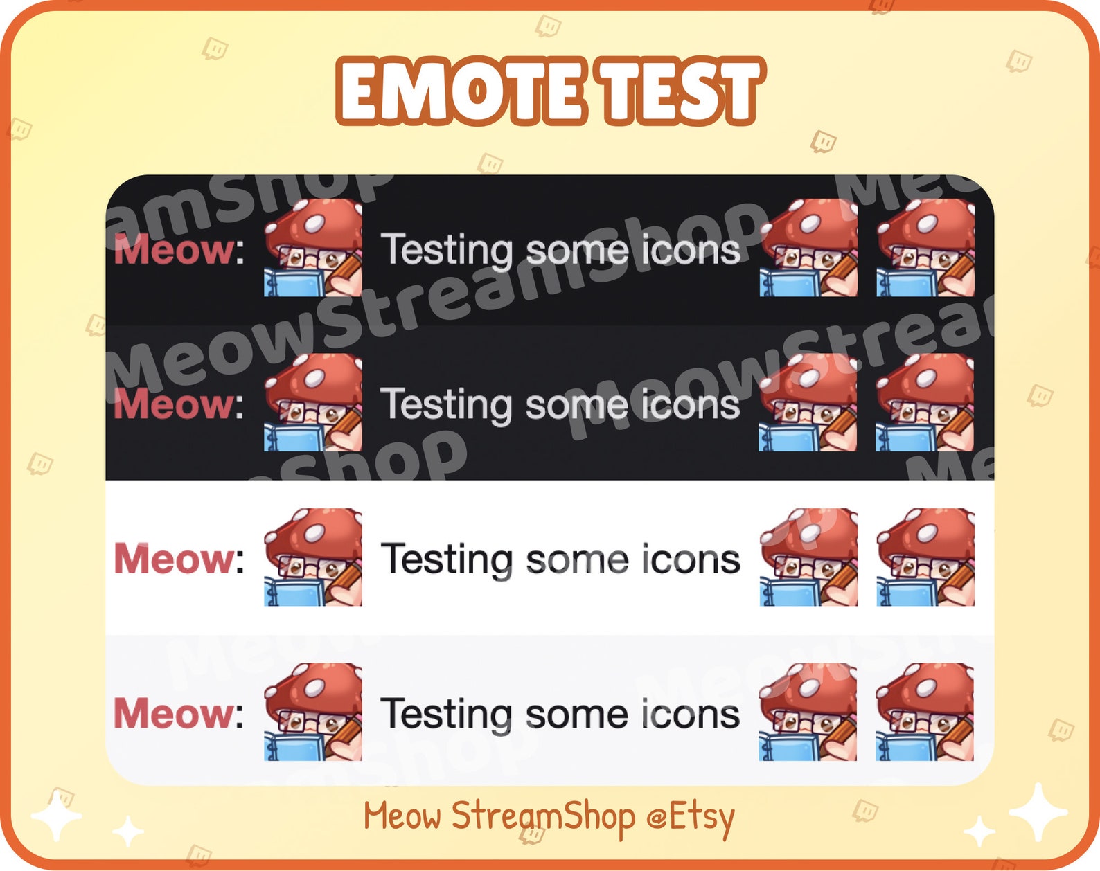 Twitch Emote / Cute Mushroom Note Rule Write Emote / Kawaii - Etsy