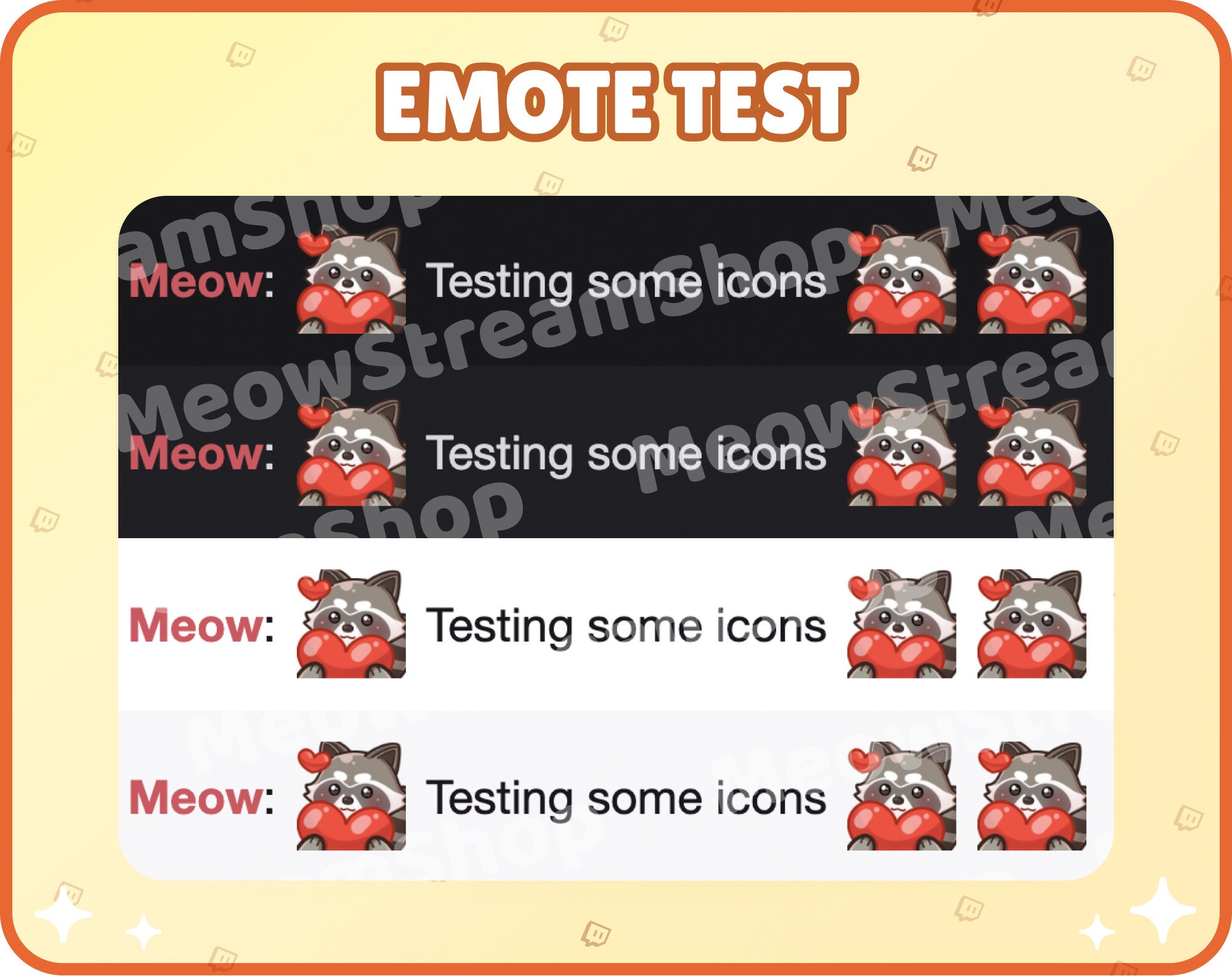 Twitch Emote / Cute Raccoon Heart, Love, Hug Emotes / Kawaii Raccoon ...