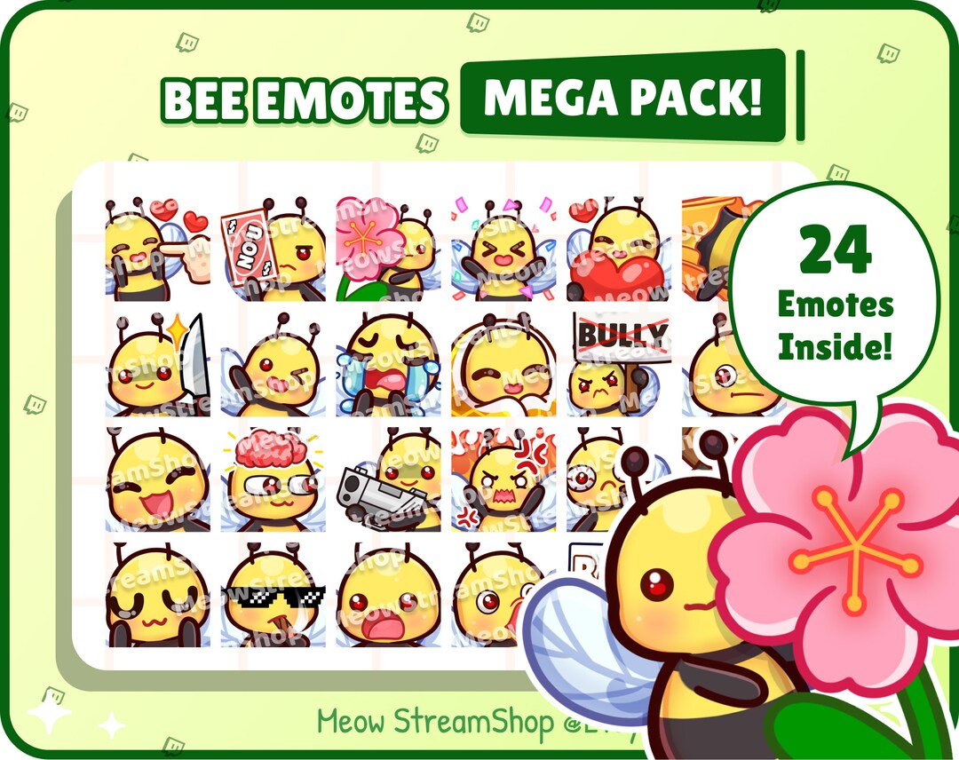 Twitch Emote / Cute Bee Mega Pack #1 Emotes (24 Emotes Ready to Use ...