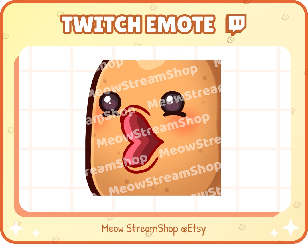 Twitch Emote / Cute Potato POG, Pogger, Excited, Happy, Wow Emote ...