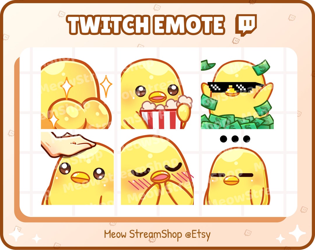 Twitch Emote / Cute Chick Emotes Pack #4 (booty, Popcorn, Money Cool ...