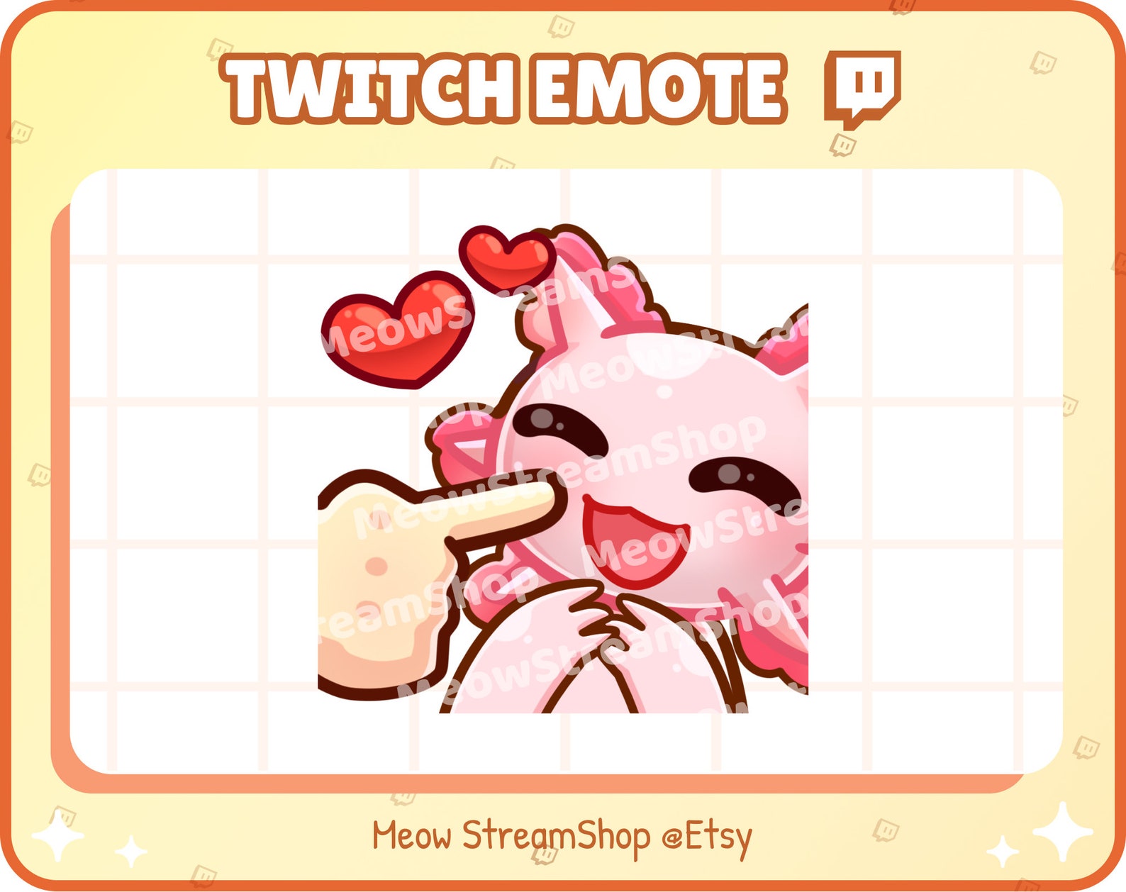 Twitch Emote / Cute Axolotl Poke, Nose Poke, Touch Emote / Cute Axolotl ...