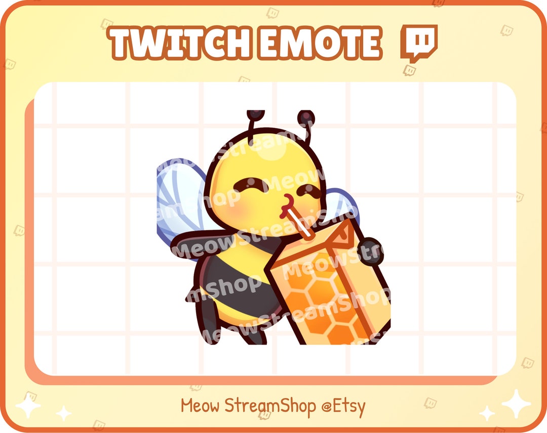 Twitch Emote / Cute Bee Drink, Juice, Hydrate, Boba Emotes / Kawaii ...