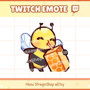 Twitch Emote / Cute Bee Drink, Juice, Hydrate, Boba Emotes / Kawaii ...