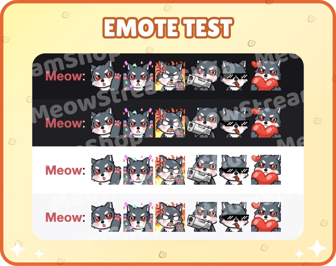 Twitch Emote / Cute Grey Wold Emotes Pack 1 waving Hype - Etsy