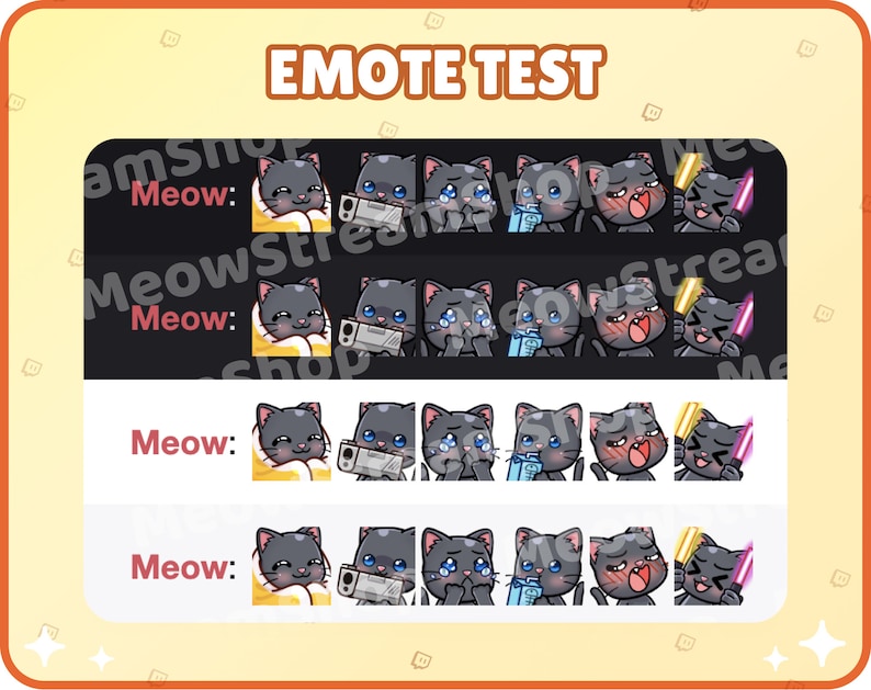 Twitch Emote / Cute Black Cat Emotes Pack 4 comfy Gun Sad - Etsy