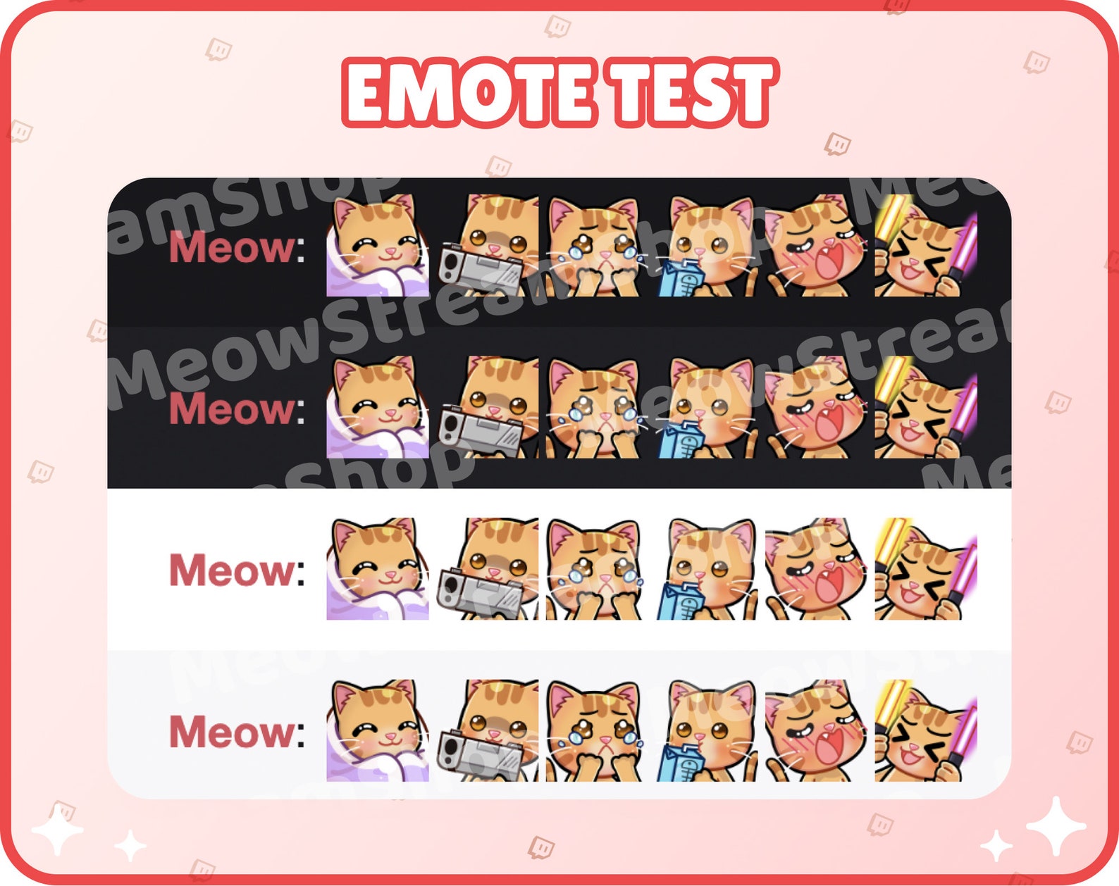 Twitch Emote / Cute Orange Cat Mega Pack #1 Emotes (24 Emotes Ready to ...