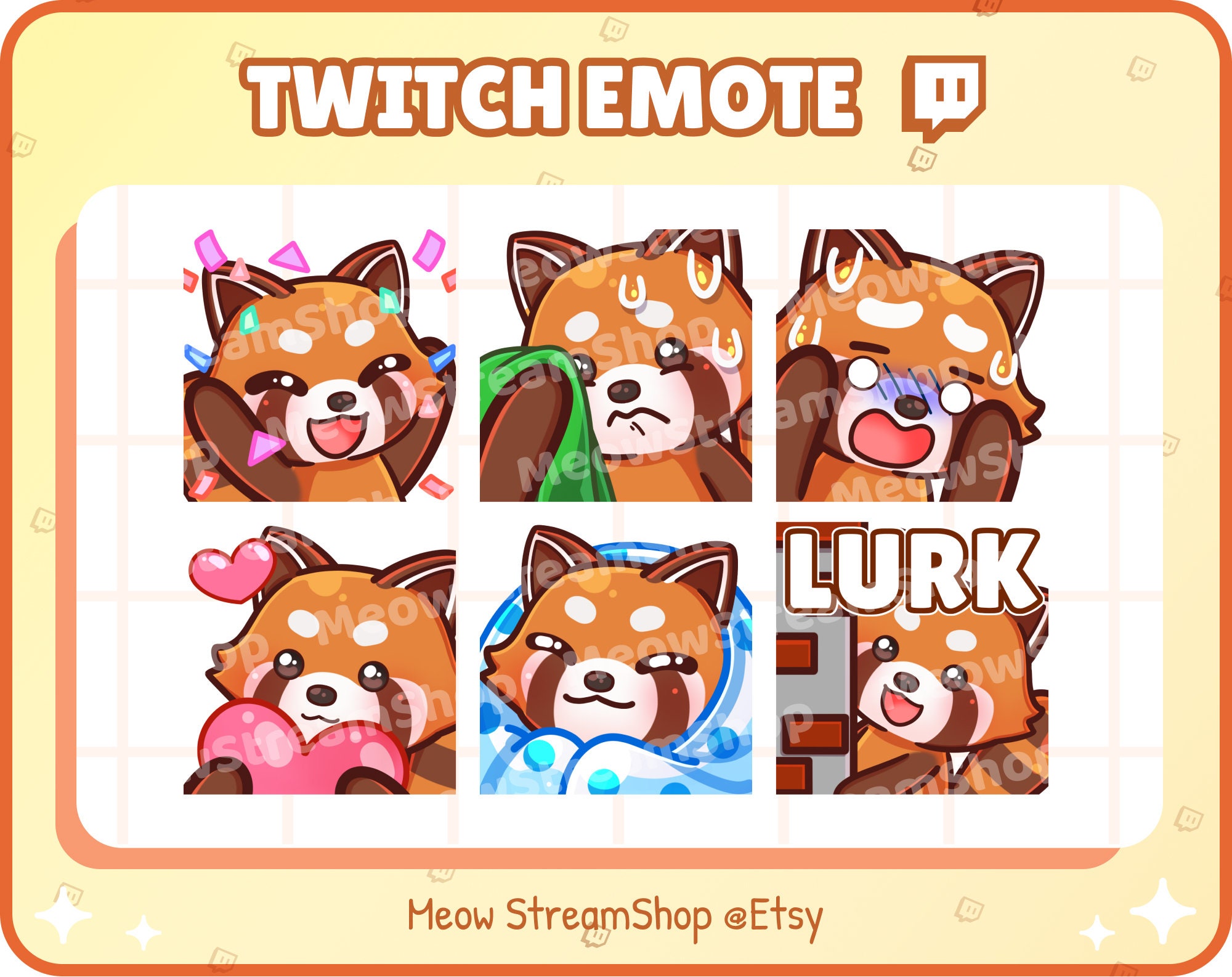 Twitch Emote / Cute Red Panda Emotes Pack 1 hype Sweat - Etsy Hong Kong