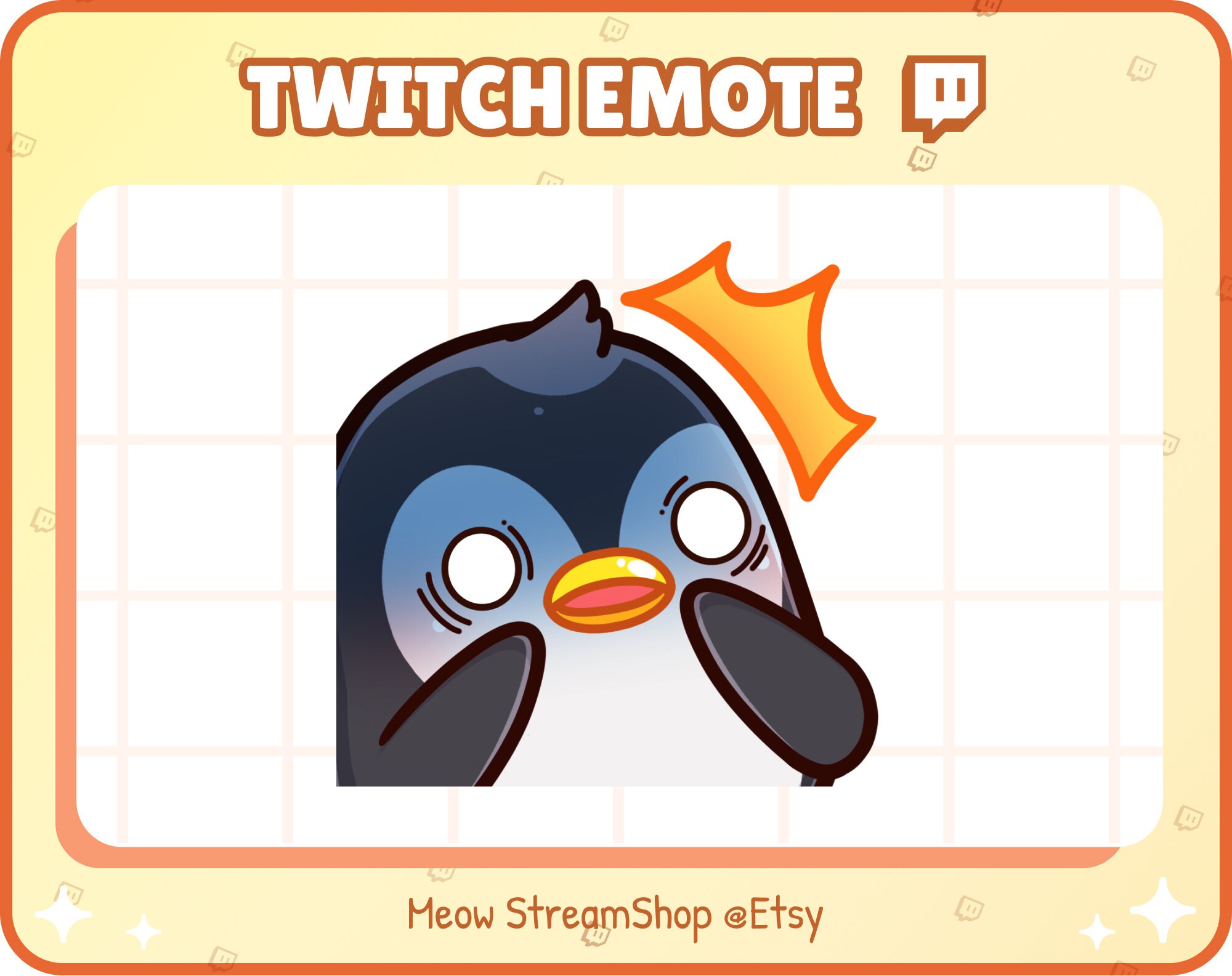 Twitch Emote / Lindo Pingüino Shock Conmocionado Asustado | Etsy