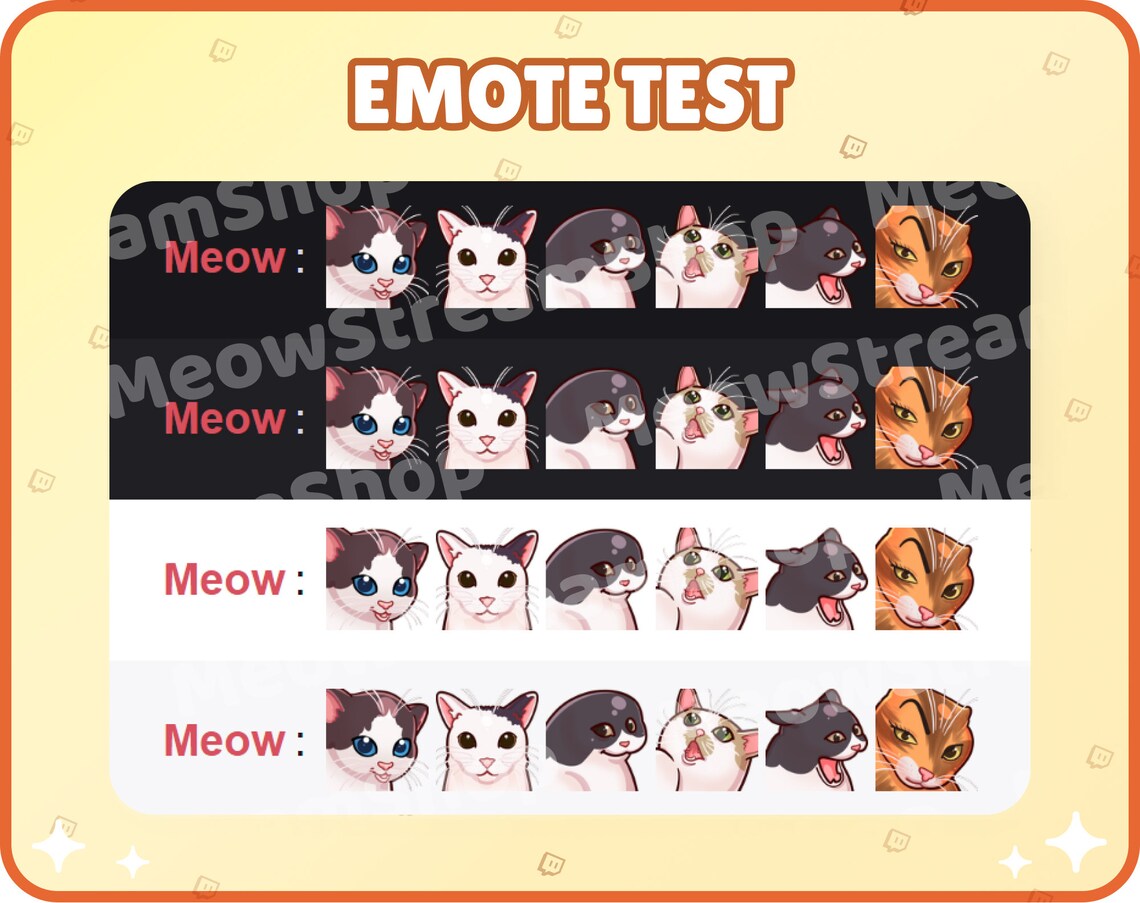 Twitch Emote / Cute Meme Cat Emotes Pack #3 (hehe, Alien, Melvin, Panic ...