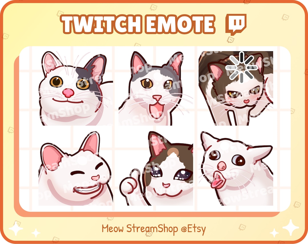 Twitch Emote / Cute Meme Cat Emotes Pack #2 (polite, Shock, Buffering ...