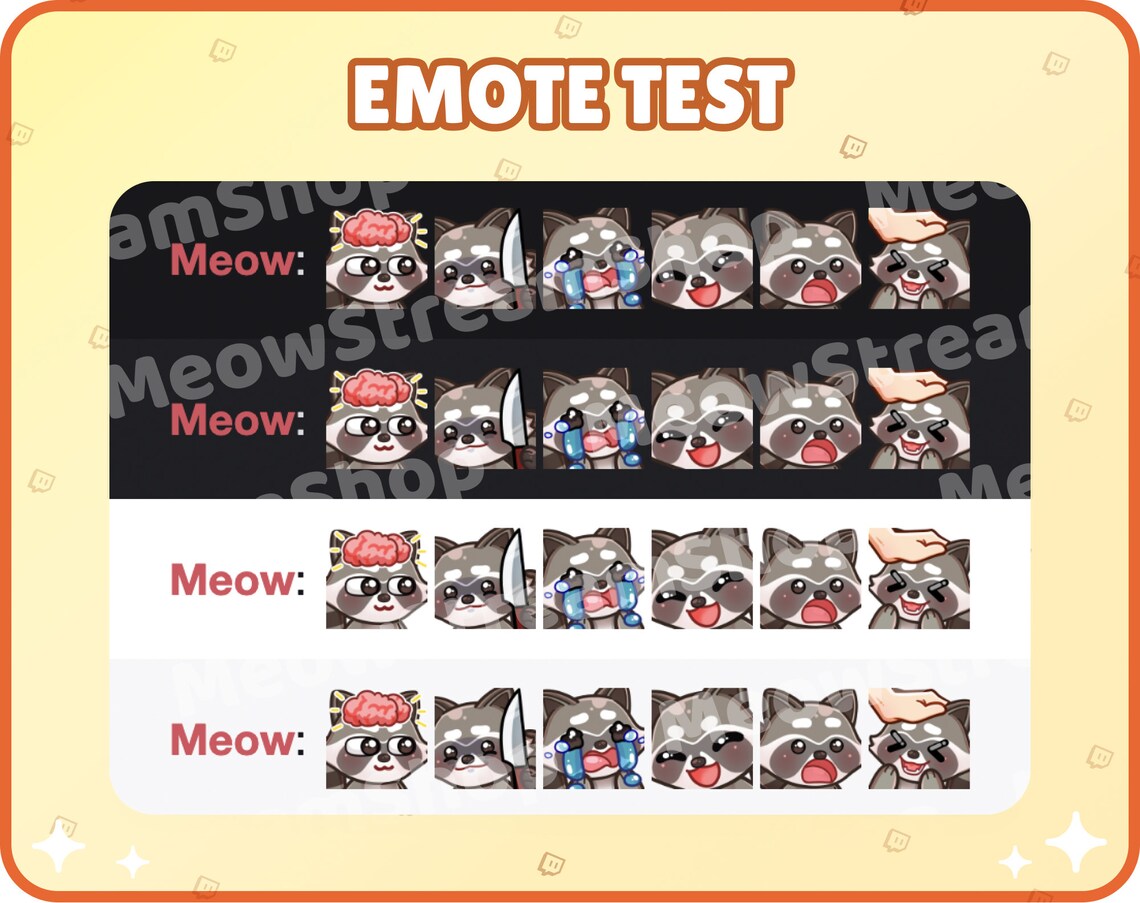 Twitch Emote / Cute Raccoon Emotes Pack 2 neuron Activate - Etsy