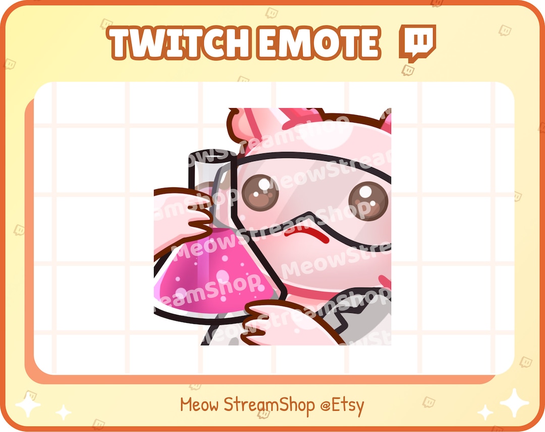 Twitch Emote / Cute Axolotl Science, Chemistry, Lab, Smart Emote / Cute ...