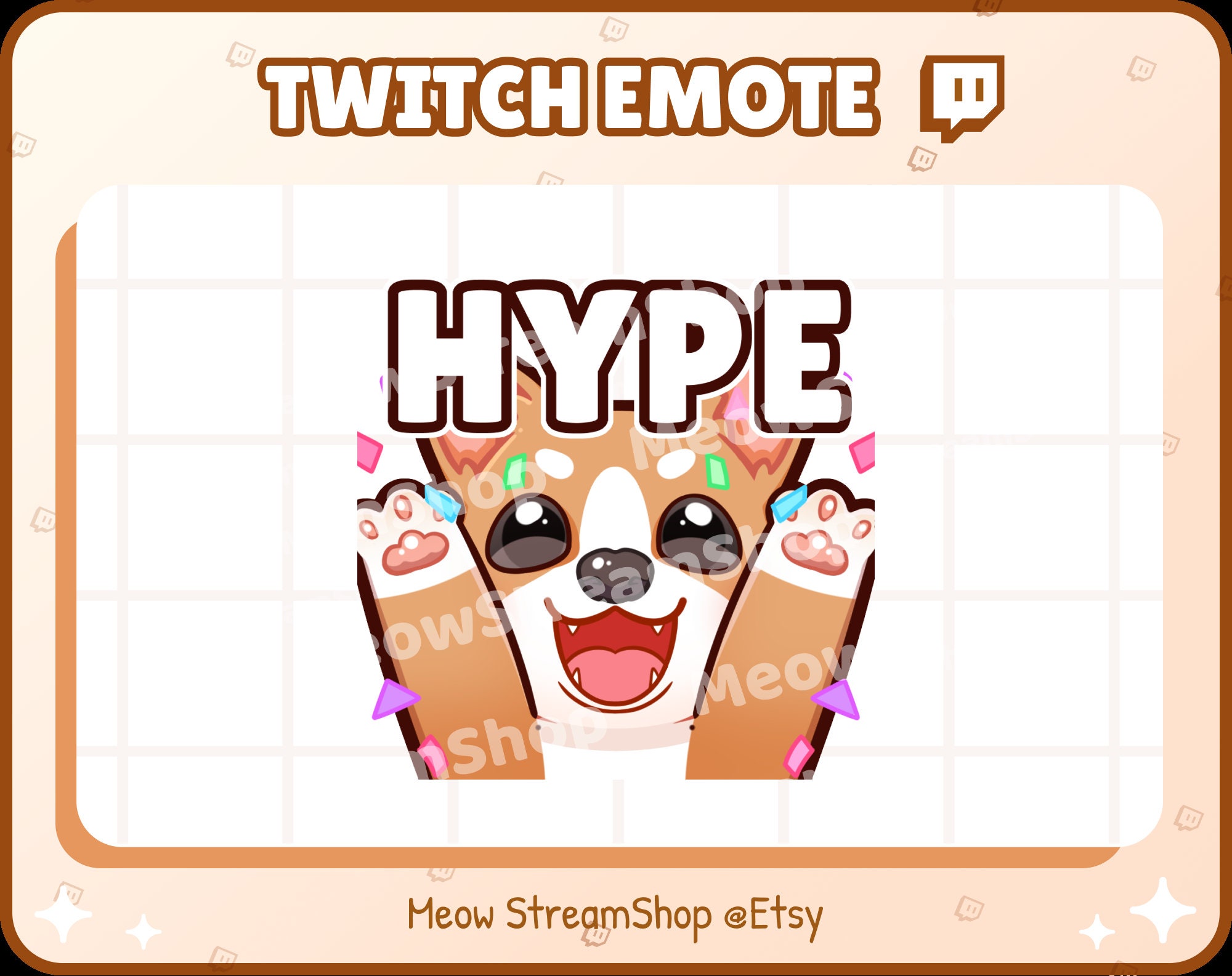Twitch Emote / Corgi HYPE Happy Confetti Emoji para streamer - Etsy España