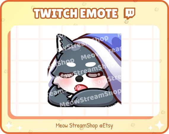 Twitch Emote / Cute Grey Wolf Sleep Rest Sleepy Blanket - Etsy